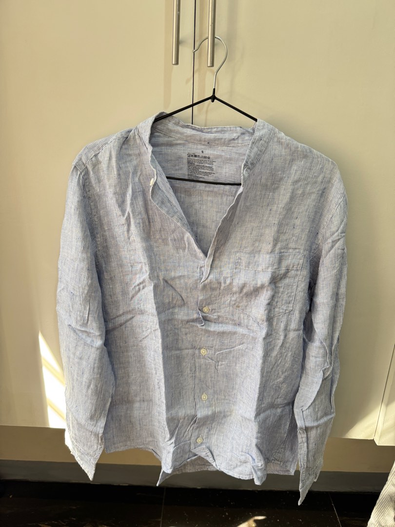Muji 100%linen long sleeve top, Women's Fashion, Tops, Longsleeves on Carousell