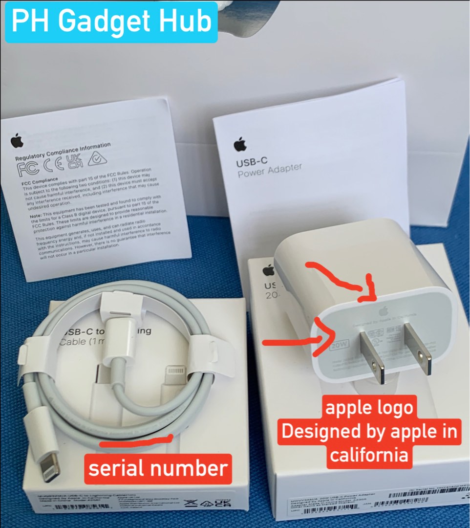 Original 20W Adapter iPhone Charger with USB-C To Lightning Cable w ...