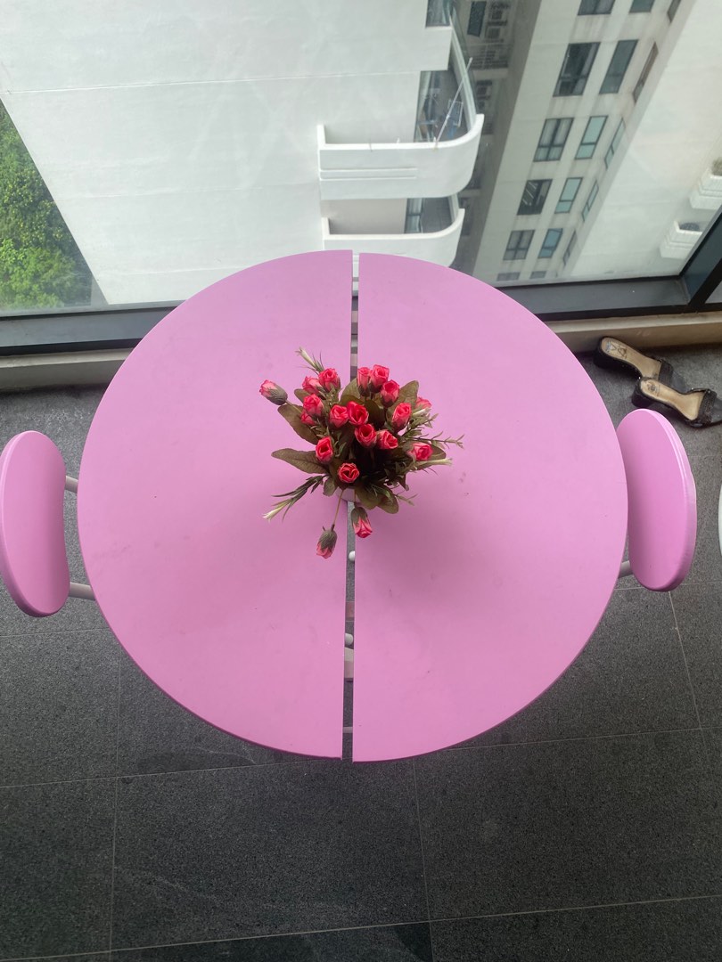 Pink Chair and table (set), Furniture & Home Living, Furniture, Tables ...