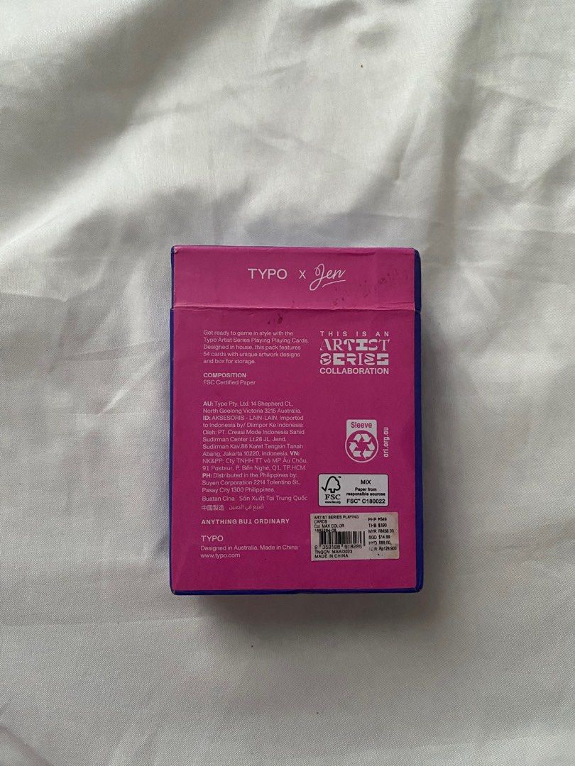 PLAYING CARDS TYPO X JEN, Hobbies & Toys, Toys & Games on Carousell