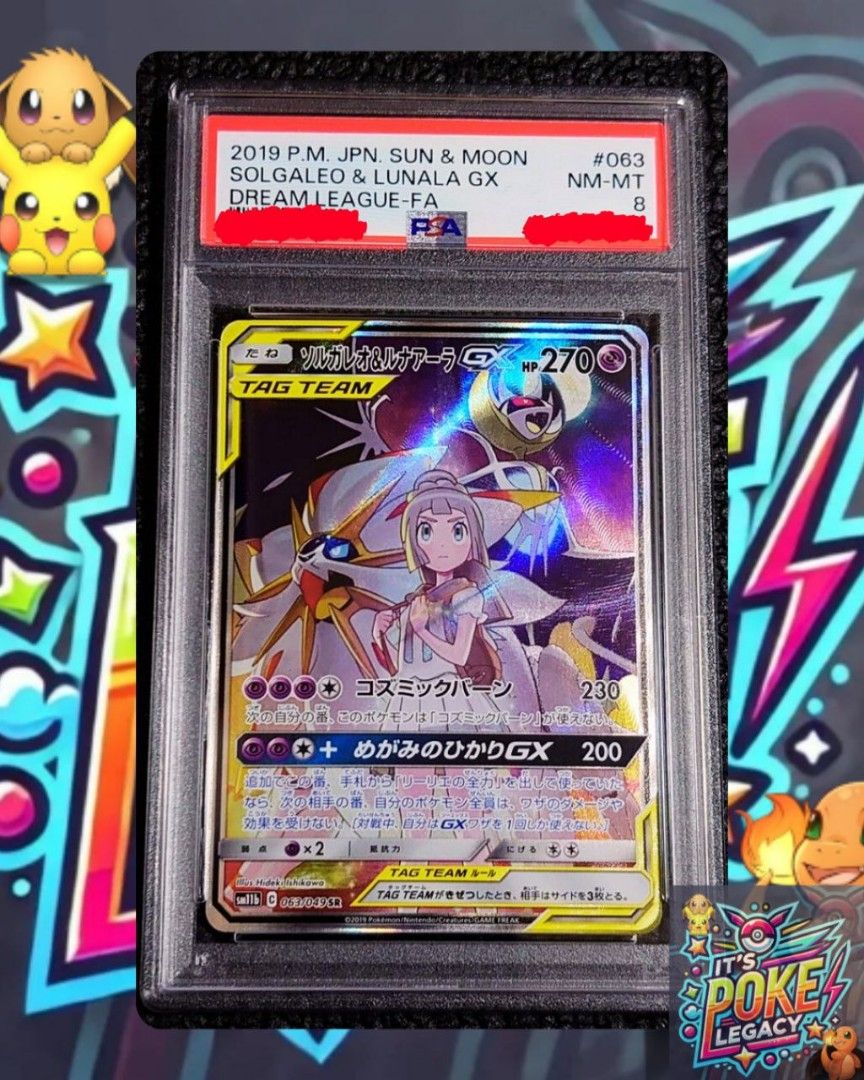 Pokemon cards TCG - PSA 8 Solgaleo & Lunala GX Tag Team Dream League Japanese, Hobbies & Toys ...