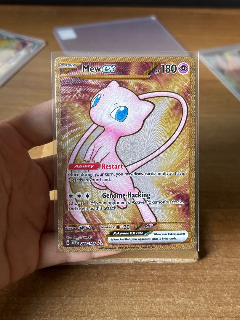Pokemon metal Mew EX Promo Card Gold UR 205/165 UPC Scarlet Violet 151 ...