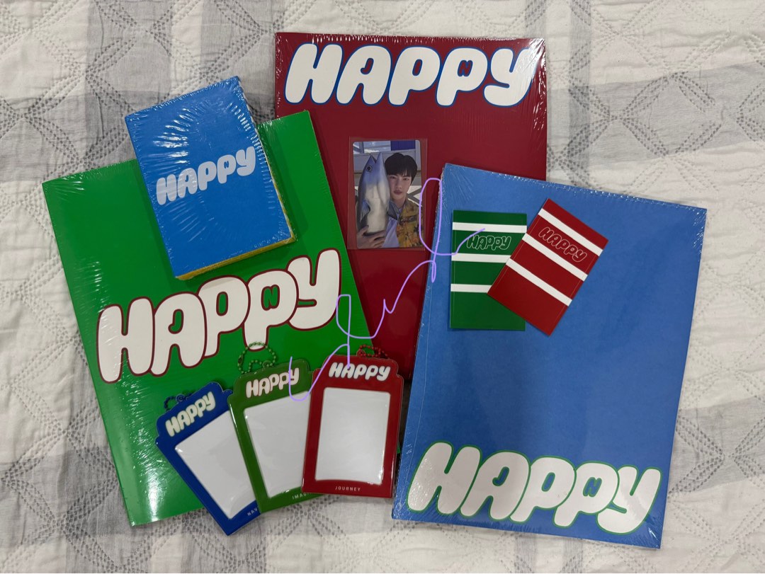 [SEALED SET] BTS JIN Happy Albums Set (3 Regular Versions + Weverse ...