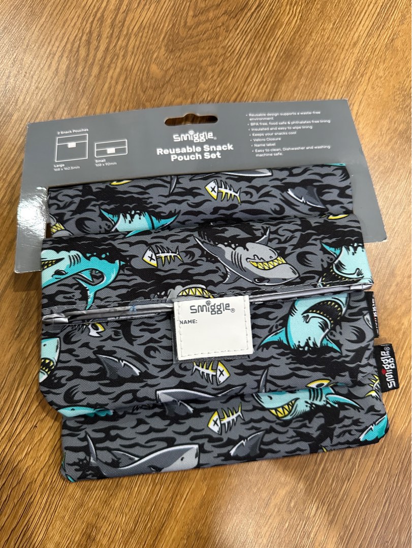 Smiggle wild side reusable snack pouch set smiggle snack pouch shark ...
