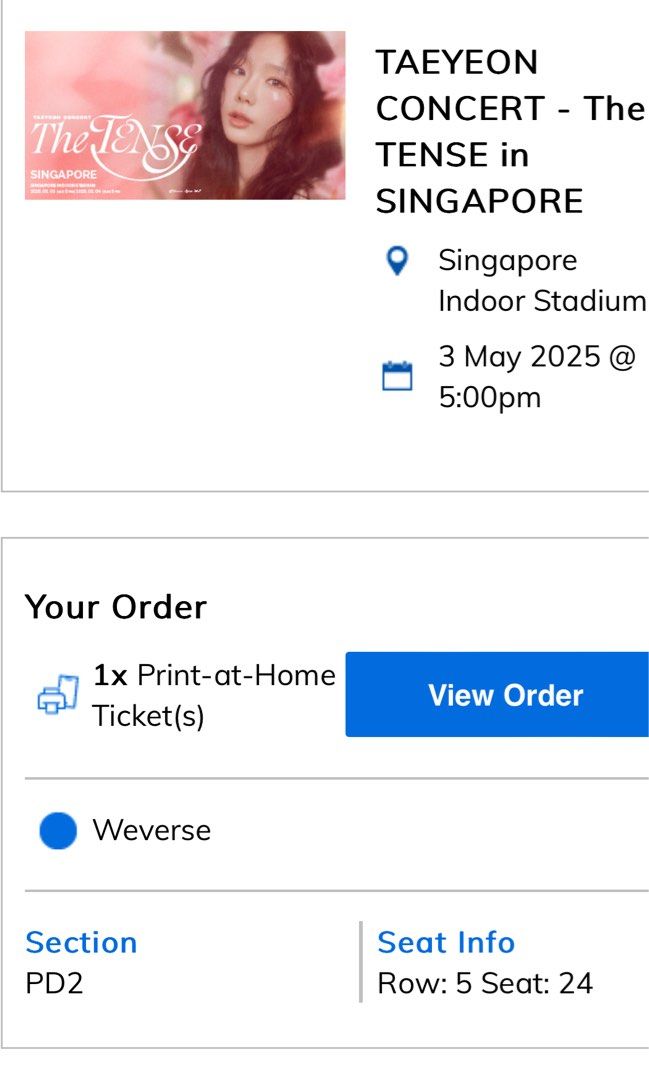 Taeyeon the tense concert d1, Tickets & Vouchers, Event Tickets on Carousell