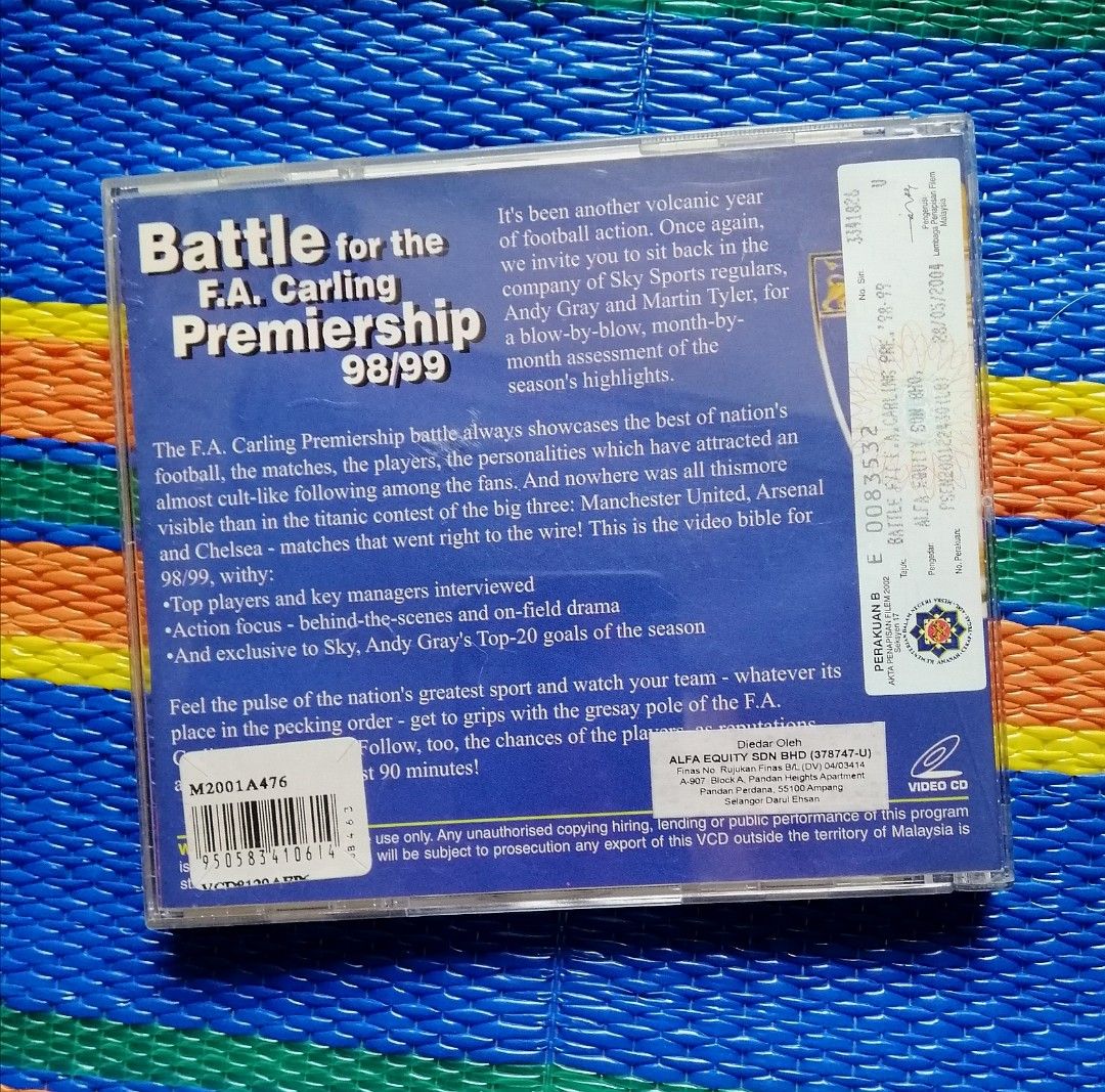VCD : BATTLE FOR THE F. A. CARLING PREMIERSHIP 98/99 - ( 2004 ) - RM10 ...