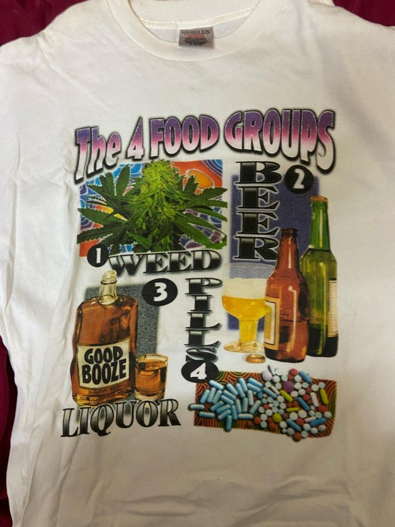 vintage four food group parody, Men's Fashion, Tops & Sets, Tshirts ...