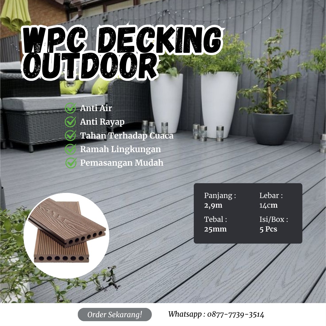 WPC Decking Flooring Yonghui Motif Kayu | Lantai Decking Outdoor 2,9m ...