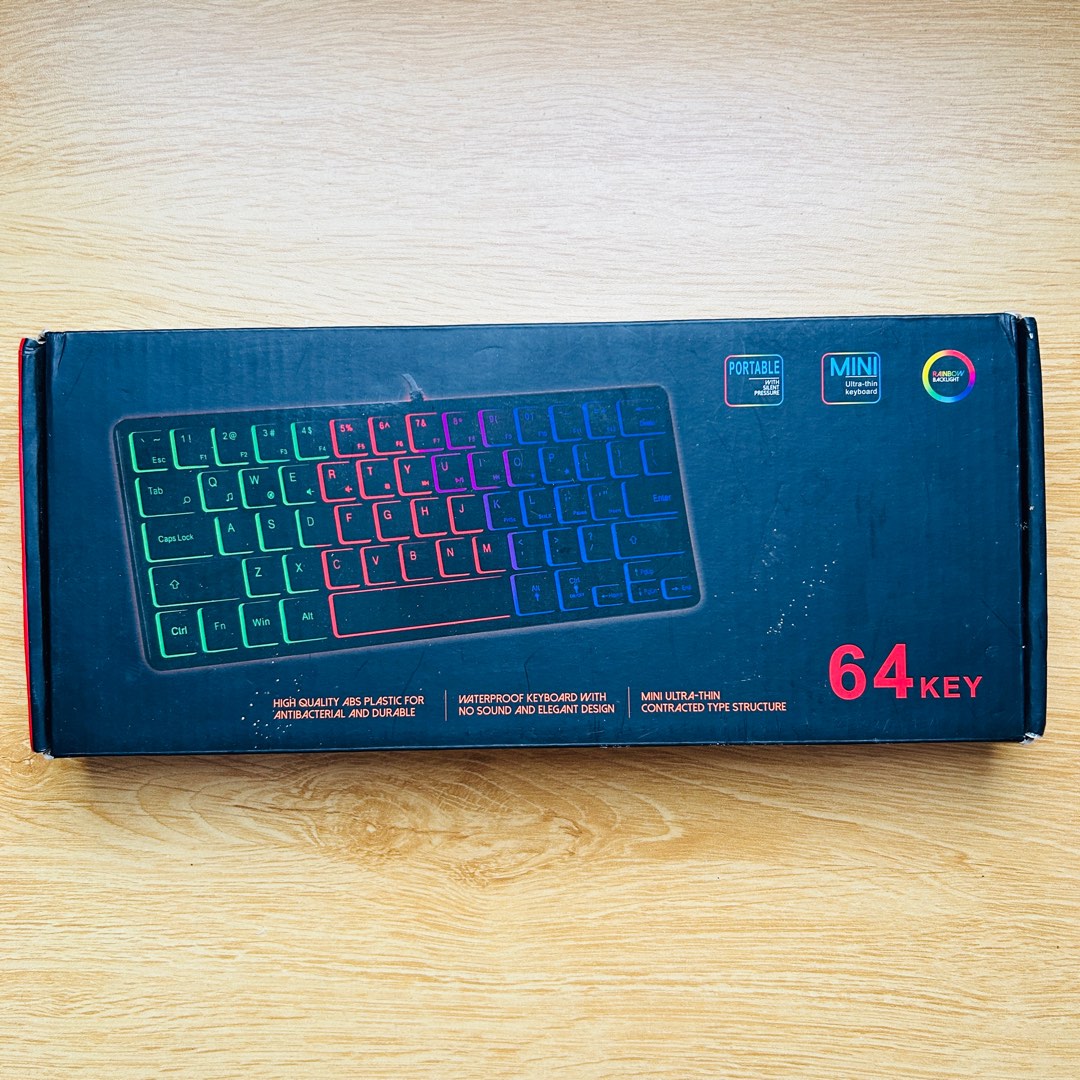 RGB Compact Portable Gaming Keyboard - 64 Keys Keypad / Keyboard Multi ...