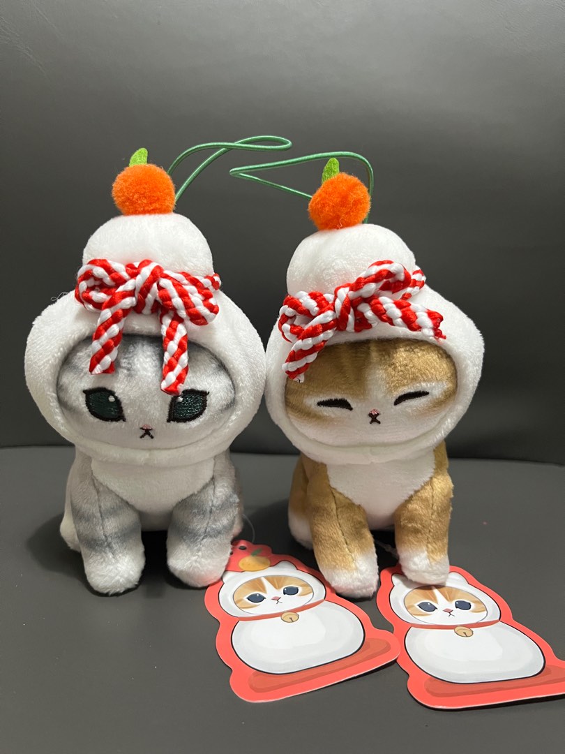 $70/對 Mofusand 鯊魚貓 大吉 鏡餅 景品公仔, 興趣及遊戲, 玩具 & 遊戲類 - Carousell