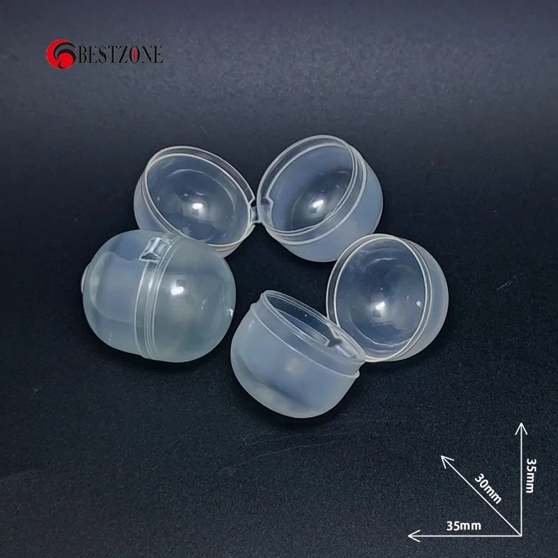 100Pcs/Lot 30*35MM Empty Hinged Toy Vending Capsule Plastic Transparent ...