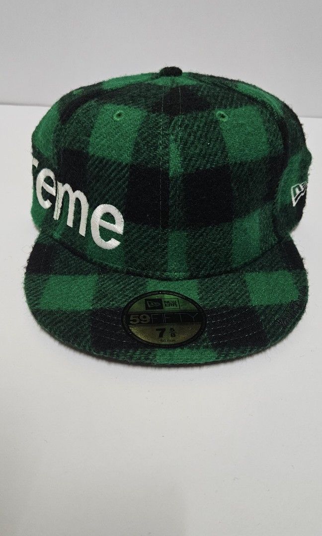 2007 Supreme Buffalo Check Side Logo New Era Cap, Men's Fashion ...