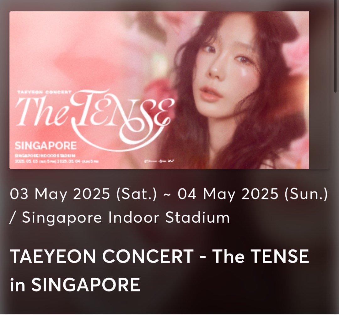 half price 2x cat 1 physical tickets - TAEYEON CONCERT - The TENSE in ...