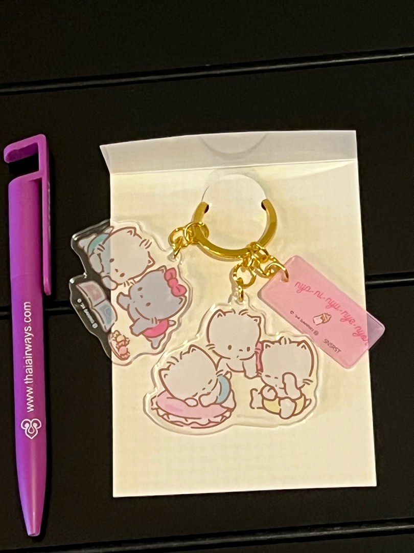 (5003) 2024年產品全新Sanrio nya nl nya ACRYLIC KEY CHAIN 3牌鎖匙扣,約高 5cm x 闊6cm ...