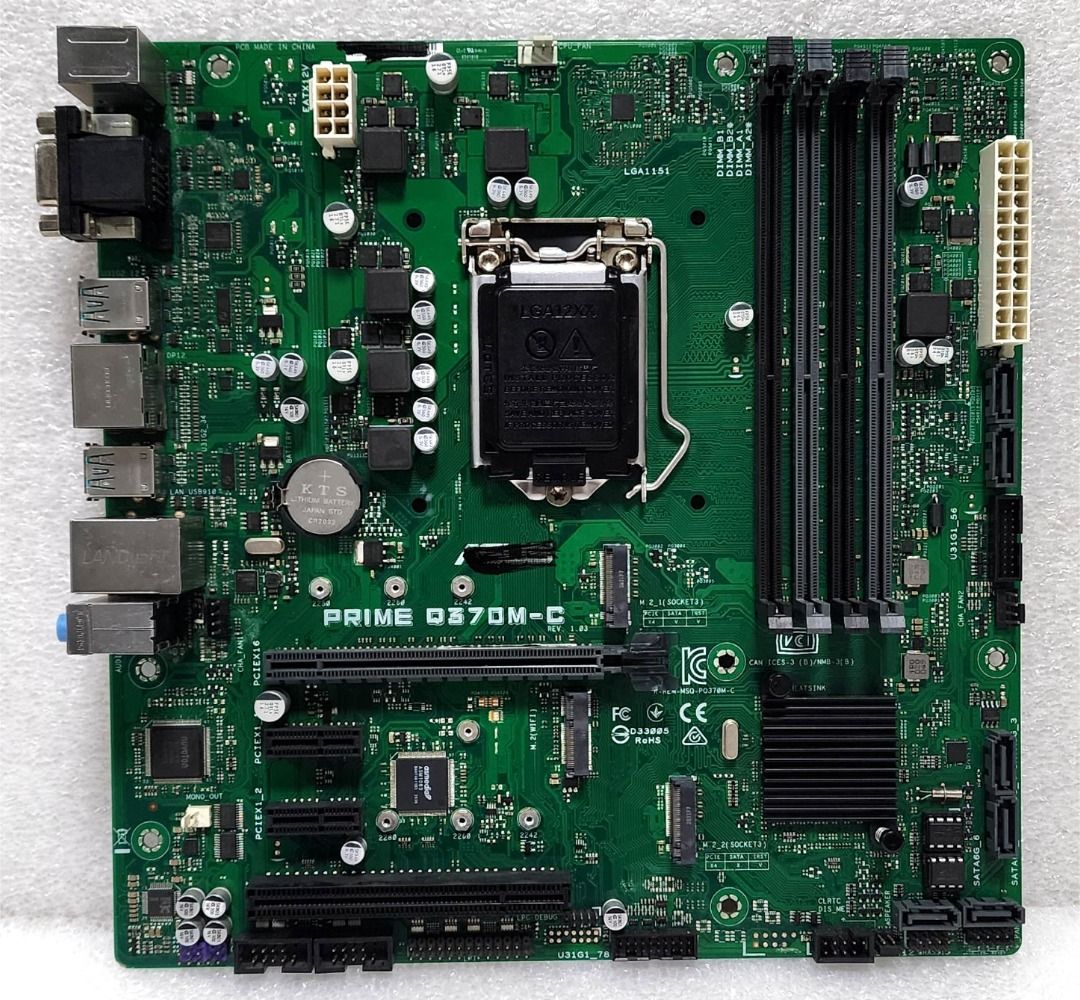華碩 ASUS Prime Q370M-C 電腦 主機板 底板 （新淨無背板）, 電腦＆科技, 電腦周邊及配件, 電腦周邊產品 - Carousell