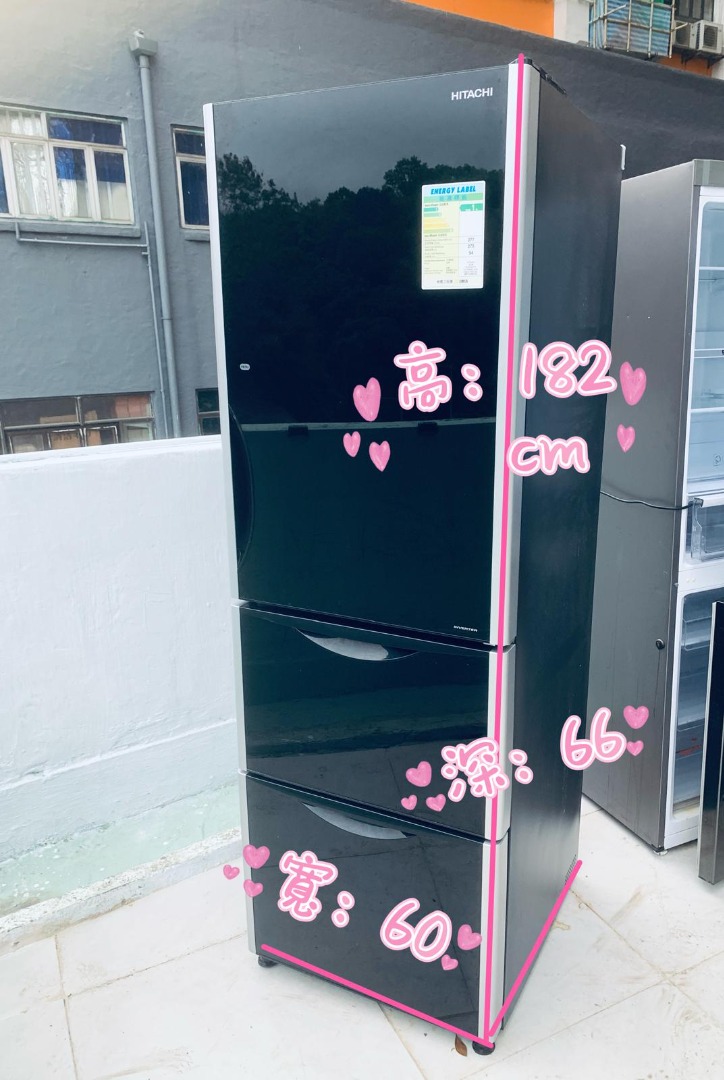 雪櫃 HITACHI 日立 R-SG38FPH (黑晶鑽玻璃面) 329公升 181CM高 多門 二手電器 清倉大減價 最新款 貨到付款 精選 ...