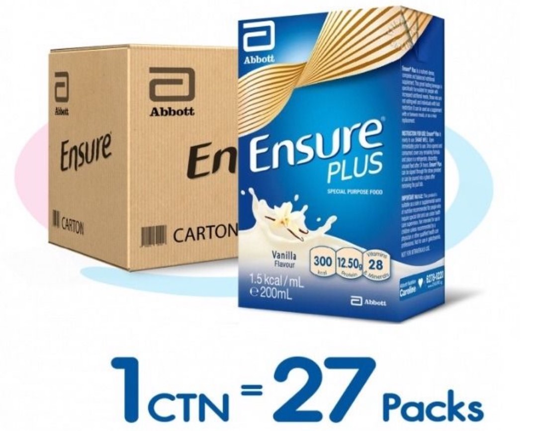 Abbott Ensure plus Vanilla 200ml x 27's, Health & Nutrition, Health ...