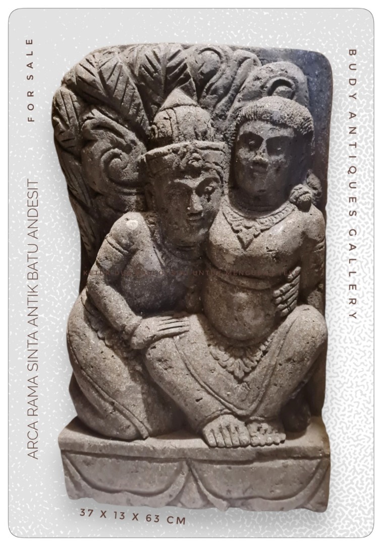 Arca Rama Sinta Antik Batu Andesit 63 Cm, Antik, Pajangan di Carousell