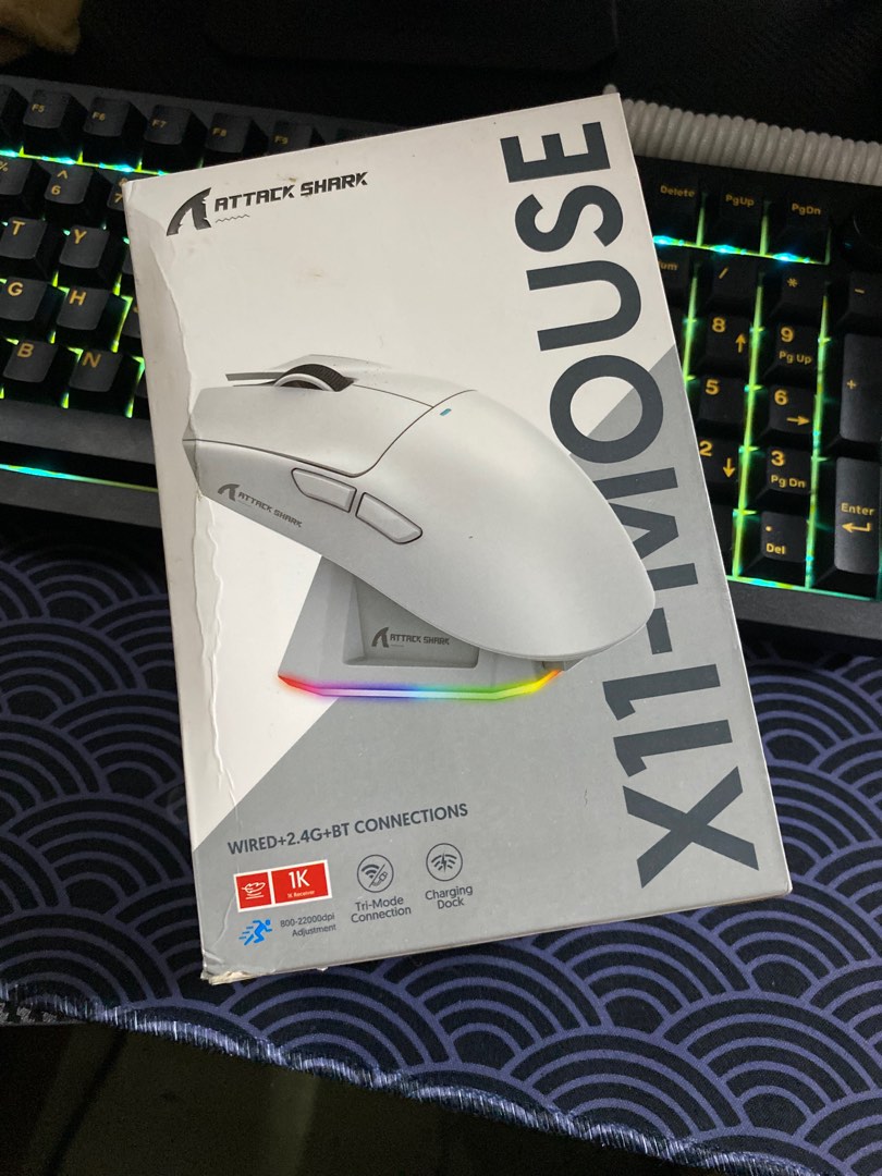 ATTACKSHARK X11 WHITE WIRELESS WITH DOCKING HUB, Computers & Tech, Parts & Accessories, Mouse ...