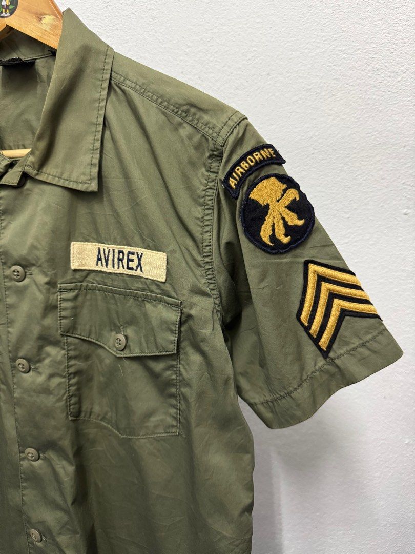 Avirex Army button up shirt, Men's Fashion, Tops & Sets, Formal Shirts ...