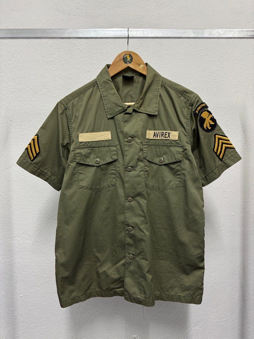 Avirex Army button up shirt, Men's Fashion, Tops & Sets, Formal Shirts ...