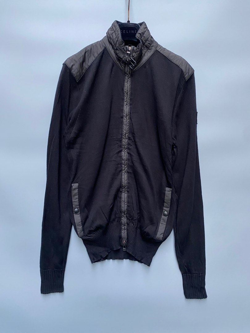 Belstaff Biker Cotton/Polyester Knit Jacket, Men's Fashion, Coats ...