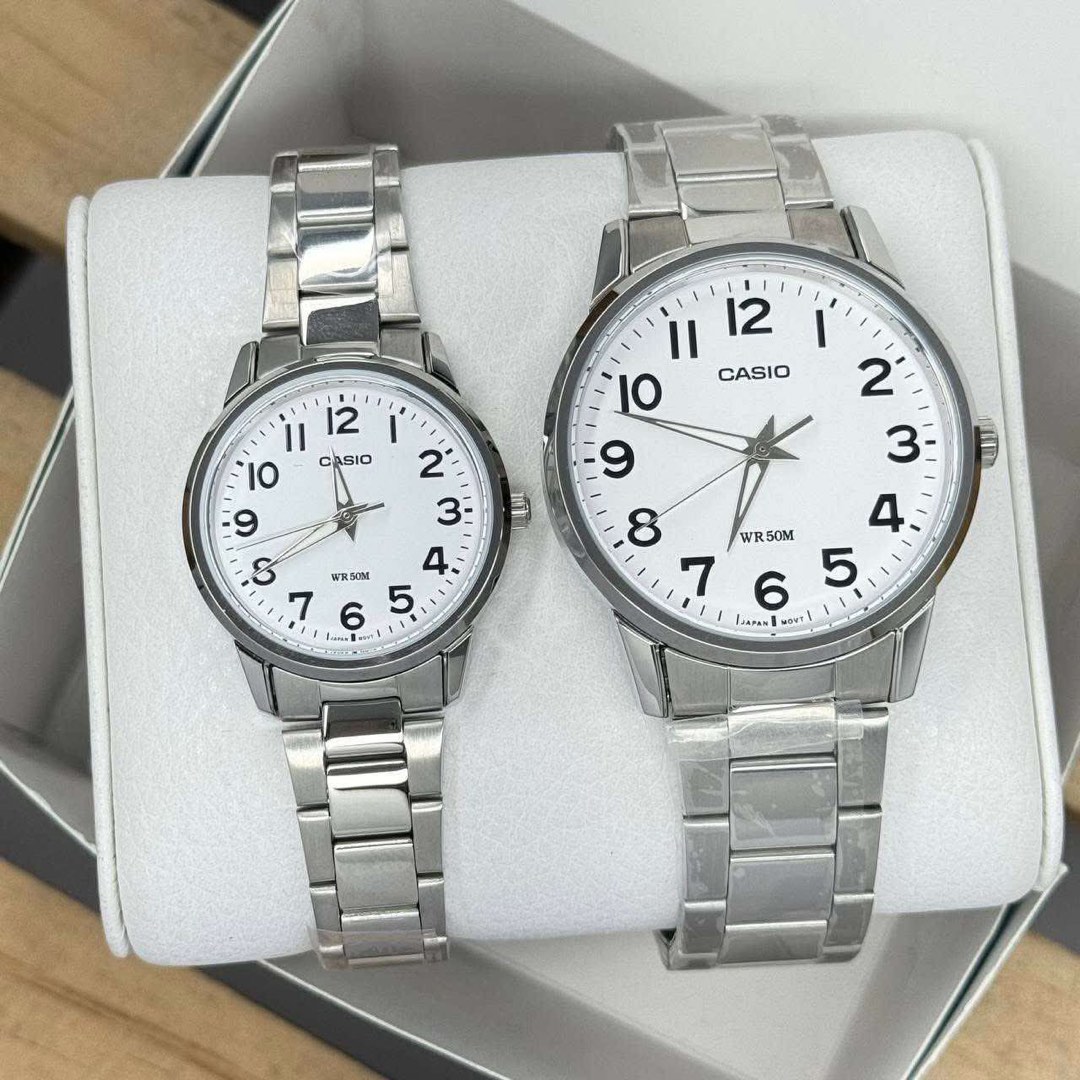 CASIO SILVER COUPLE WATCH, Luxury, Watches on Carousell