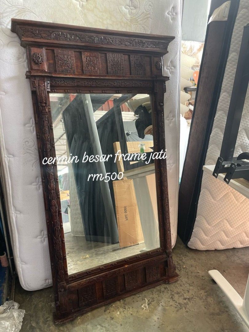 Cermin Besar frame kayu jati, Furniture & Home Living, Home Decor ...