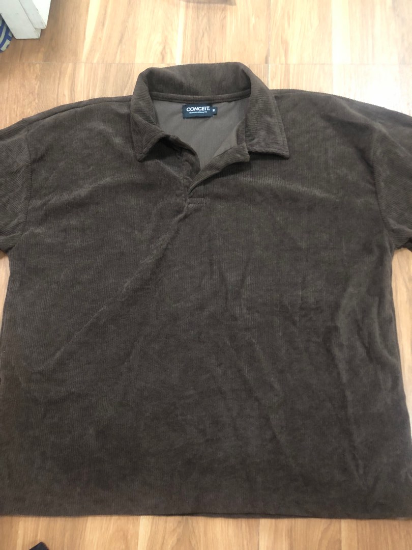 Conceit Oversized Boxy Cropped Polo Shirt, Men's Fashion, Tops & Sets ...