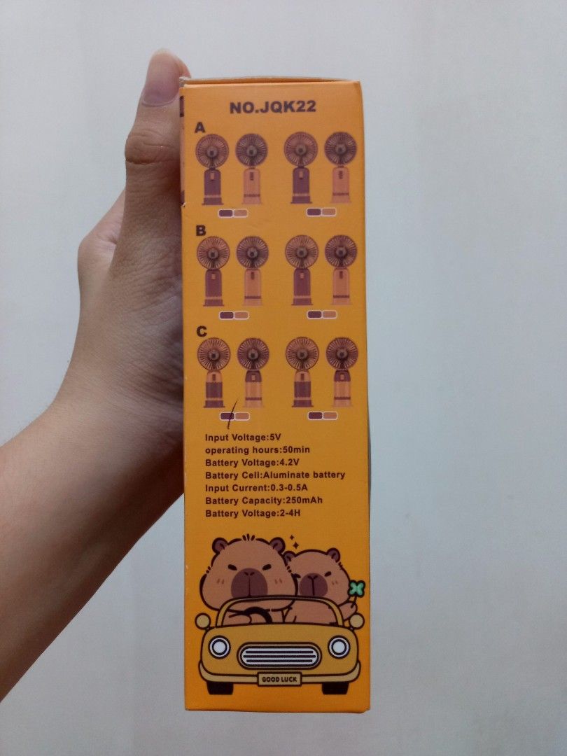 Cute Kawaii Brown Capybara Mini Fan Series Handheld Desktop Accessories ...