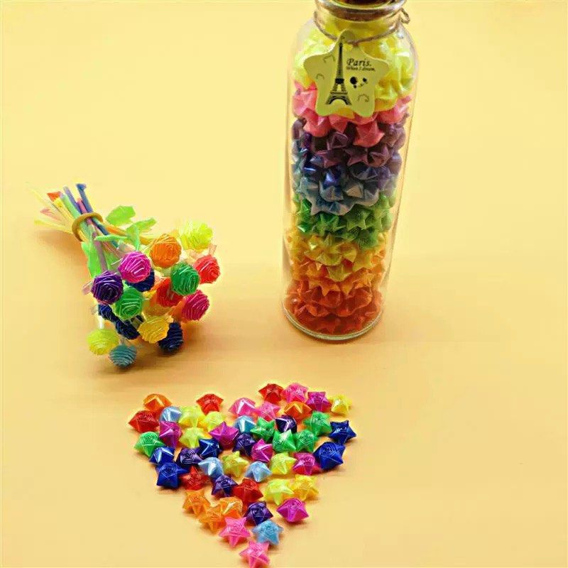 DIY folded star plastic straw transparent tube origami, Hobbies & Toys ...