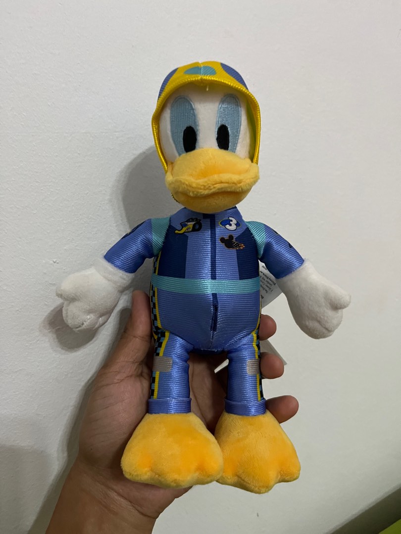 Donald Duck Plush Toy With Racing Outfit Blue color Disney, Hobbies ...