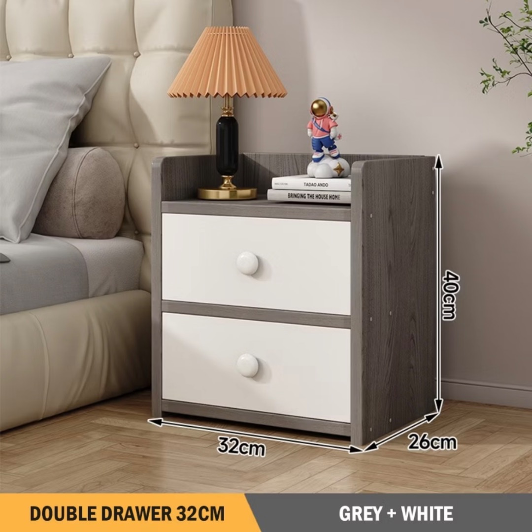 Double Drawer Cabinet | Compact Storage Cabinet Table | Functional ...