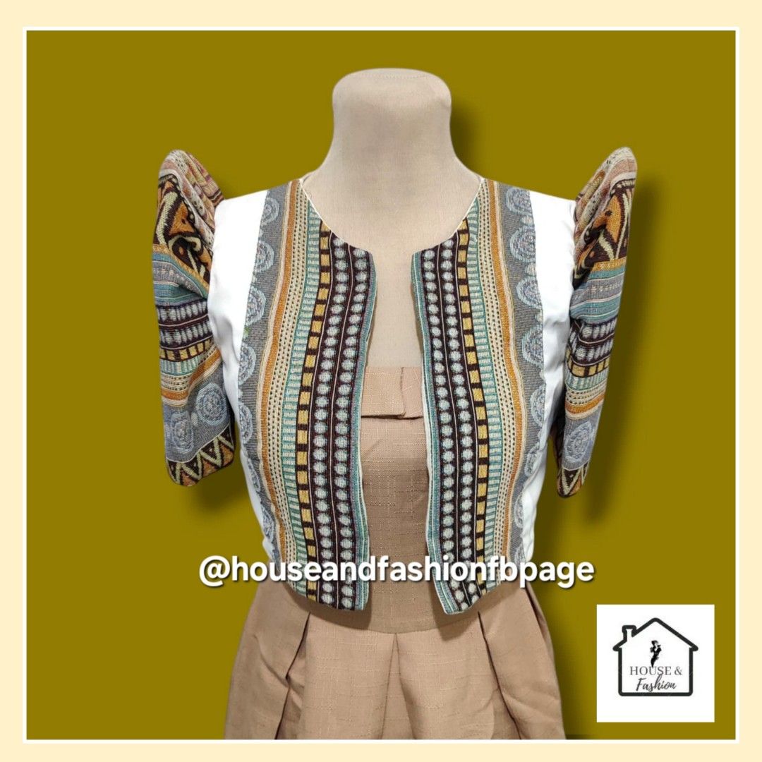 Ethnic Bolero Modern Filipiniana Tops for Women Igorot Weave Fabric ...