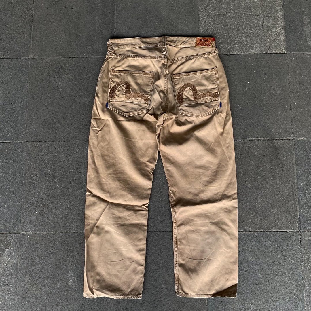 Evisu PMG Made in Union Chinos, Fesyen Pria, Pakaian , Bawahan di Carousell