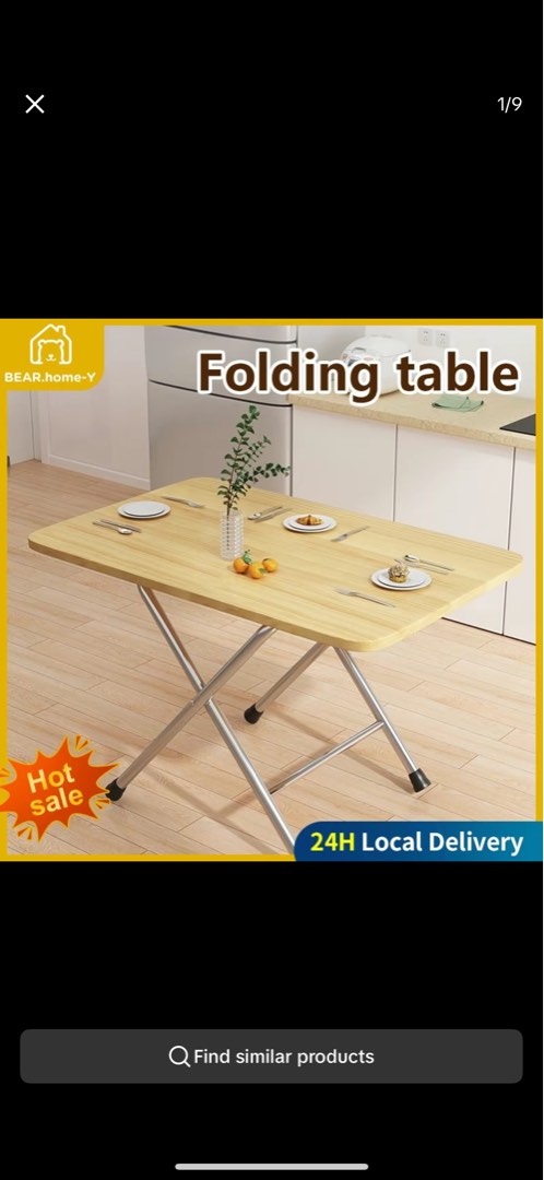 Folding Table, Furniture & Home Living, Bathroom & Kitchen Fixtures on ...