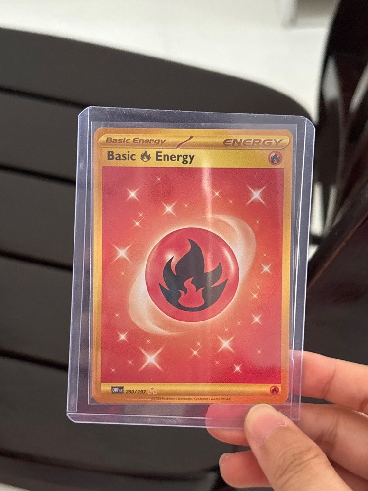 Gold Basic Fire Energy - 230/197 - Pokemon TCG Obsidian Flames Gold ...