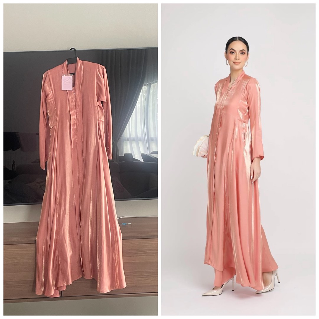 Kebaya Riau Shimmer in Terracotta, Women's Fashion, Dresses & Sets ...