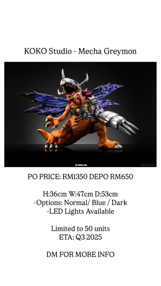 KOKO Studio - Mecha Greymon, Hobbies & Toys, Toys & Games on Carousell