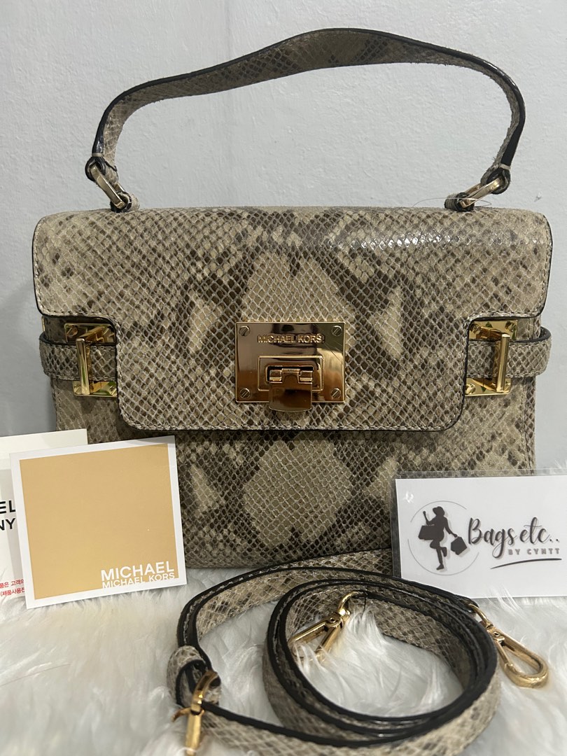 Michael Kors Snakes skin 2 way bag, Luxury, Bags & Wallets on Carousell