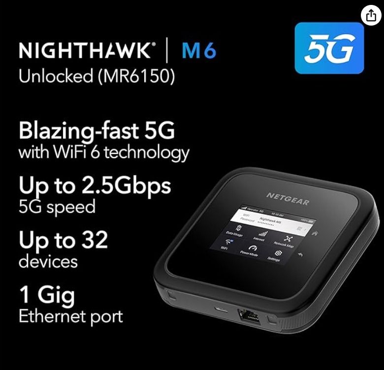 NETGEAR Nighthawk M6 5G Mobile Hotspot, 5G Router with Sim Card Slot ...