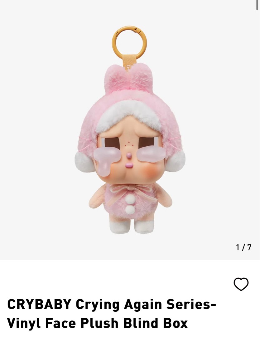 Pink Bunny - CRYBABY Crying Again Series-Vinyl Face Plush, Hobbies ...