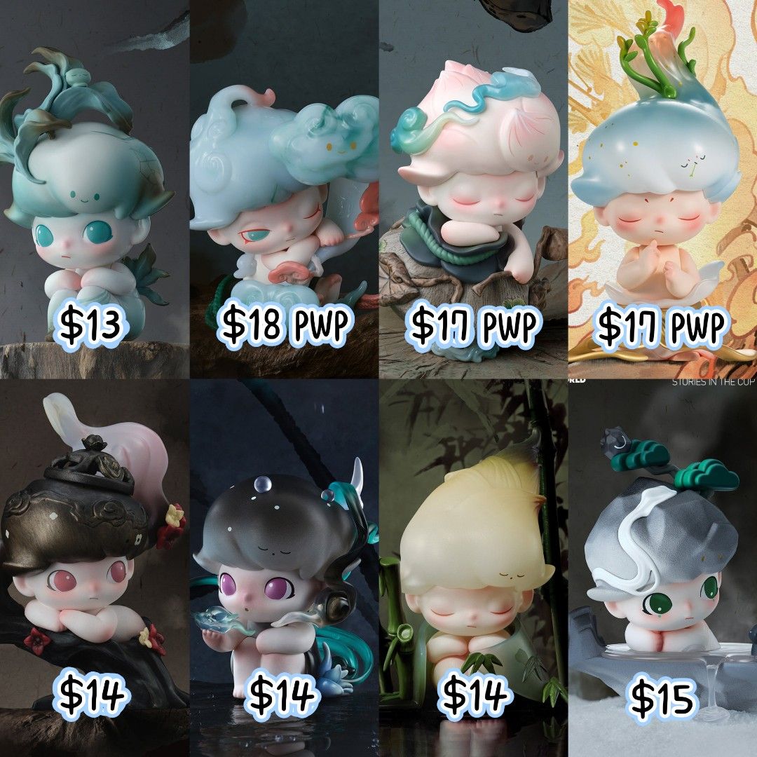 Popmart Dimoo Stories in a cup Propitious Jades, Bamboo Painting ...