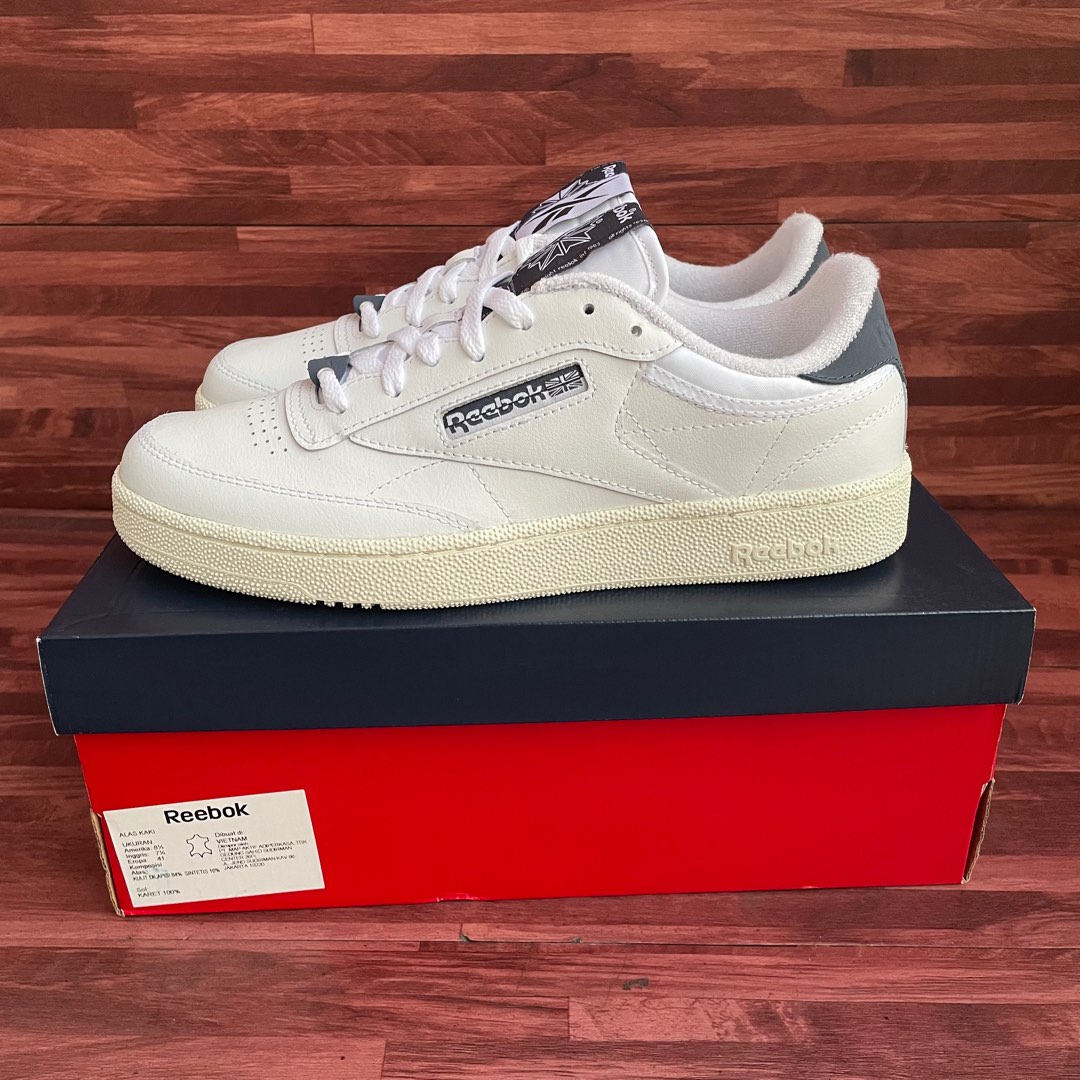 Reebok Club C 85 White Chalk East Coast ORIGINAL RESMI MAP, Fesyen Pria ...