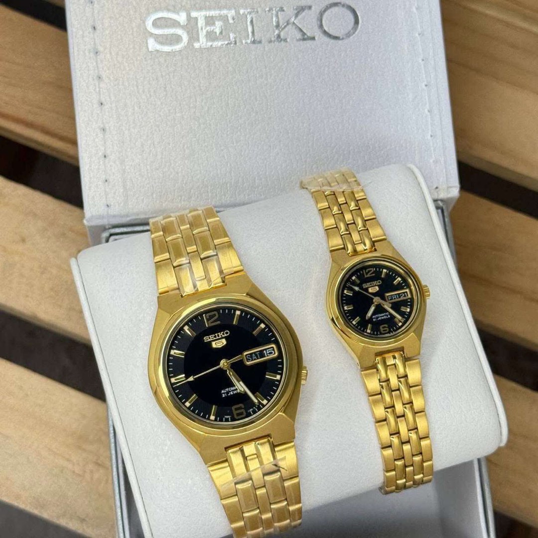 Seiko Gold Couple Watch, Luxury, Watches on Carousell