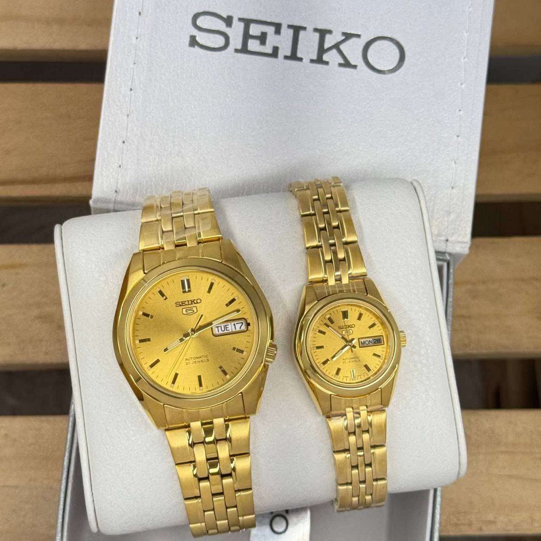 Seiko Gold Couple Watch, Women's Fashion, Watches & Accessories ...