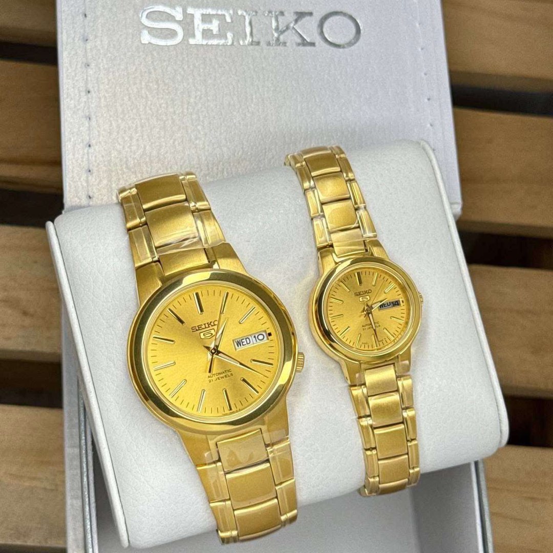 Seiko Gold Couple Watch, Women's Fashion, Watches & Accessories ...