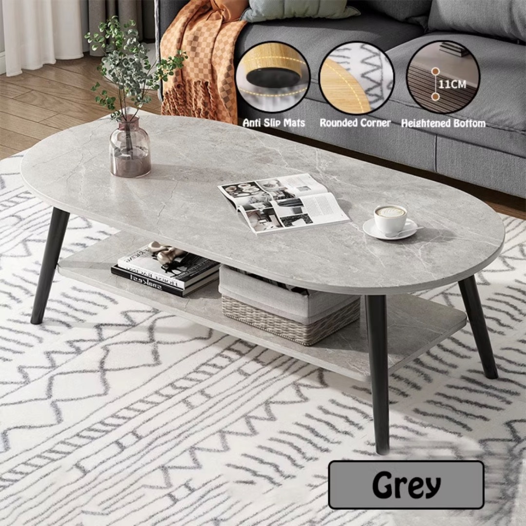 Simple Tea Table With Storage | Oval Living Room Table | Elegant Coffee ...