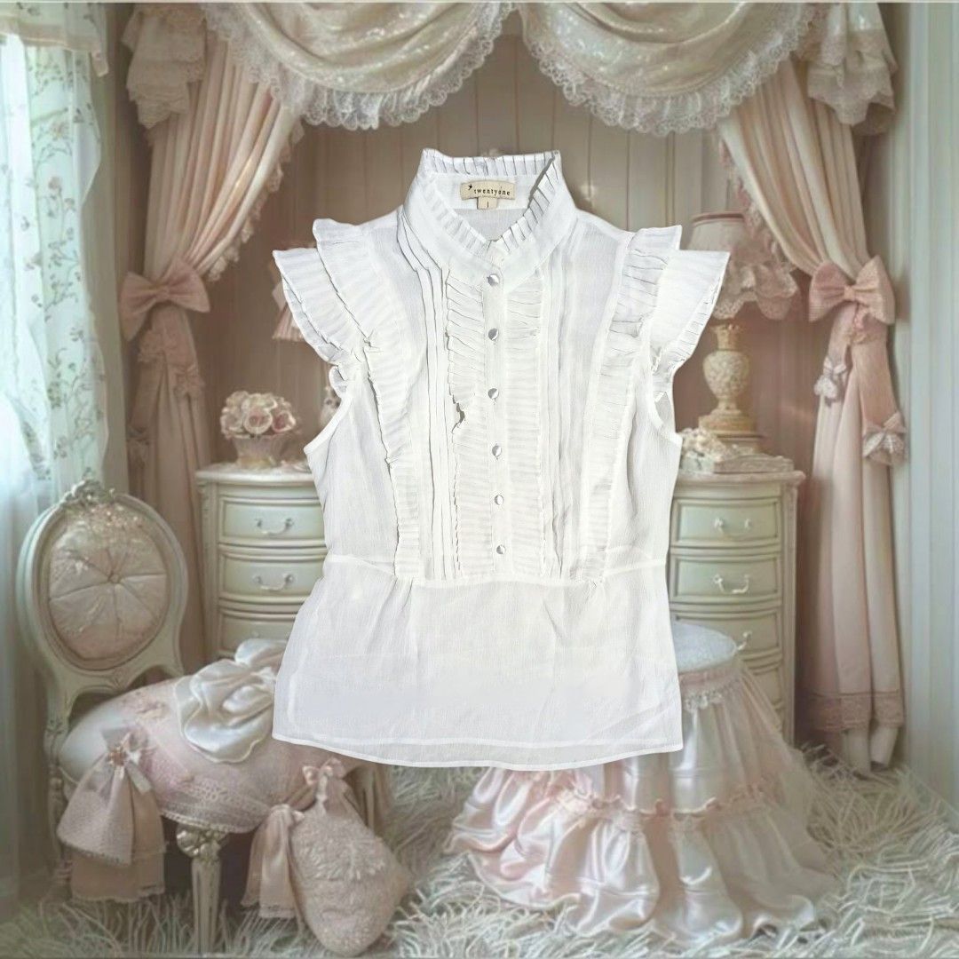 sleeveless topcoquette, cottagore core, fairycore, dollette, balletcore ...