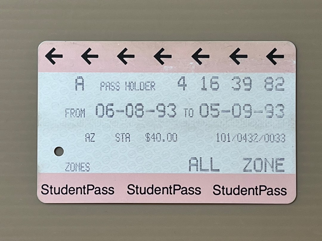 SMRT Transitlink Cards at $3 Per Set of 1 Card (1993 StudentPass ...